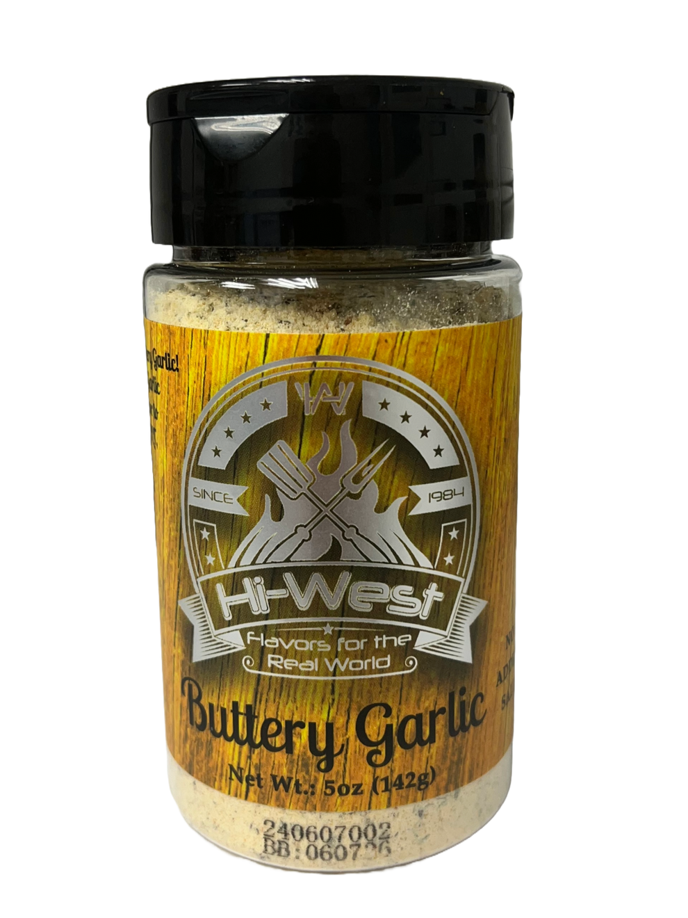 Hi-West Buttery Garlic Seasoning 5oz NO ADDED SALT – Hi-West Foods, Inc.